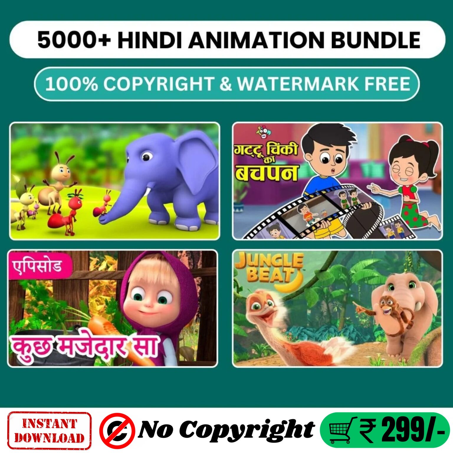 📚 5000+ Hindi Cartoon & Moral Stories Long videos Mega Bundle Pack ...